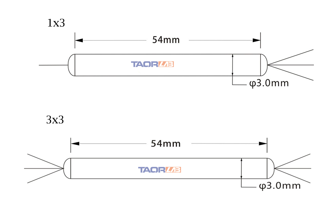1310nm 1x3/3x3 Single-mode Optical Fiber Tapered Coupler SM Fiber Optic ...
