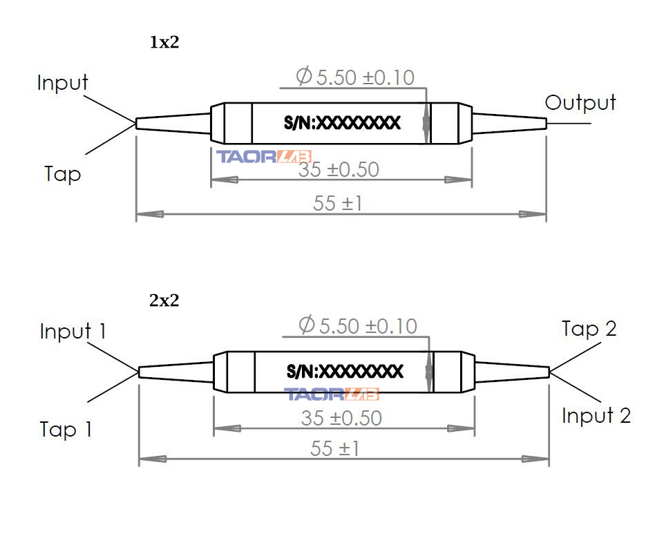 1064nm 1x2/2x2 Dual-axis Working Polarization Maintaining Fiber Coupler ...